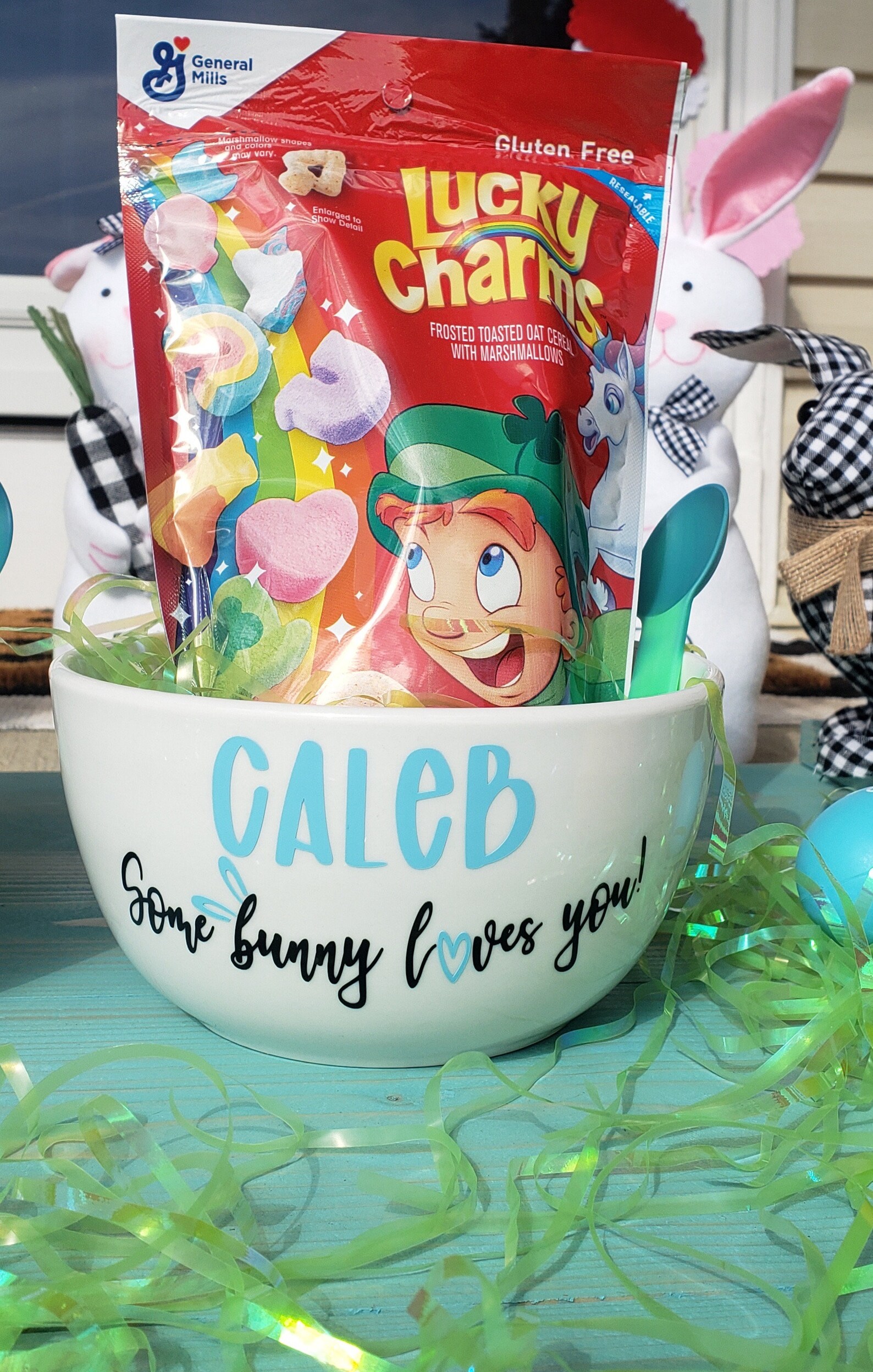 PERSONALIZED Easter Cereal Bowl With Color Changing Spoon and Cereal ...