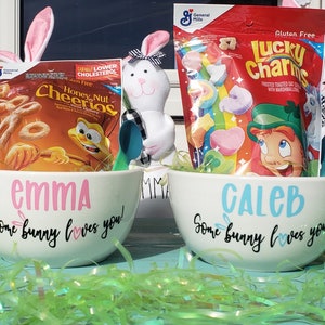 PERSONALIZED Easter Cereal Bowl With Color Changing Spoon and Cereal ...