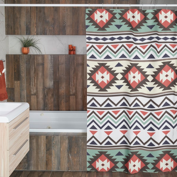 Aztec Print Shower Curtain - Etsy