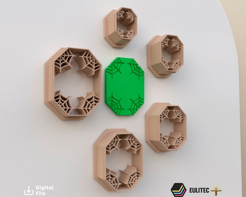 Octagon Spider Web Polymer Clay Cutter / Digital STL File / 5 Sizes / 2 ...