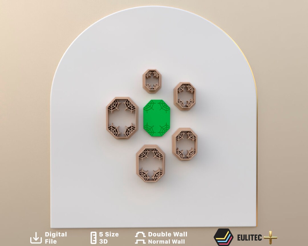 Octagon Spider Web Polymer Clay Cutter / Digital STL File / 5 Sizes / 2 ...