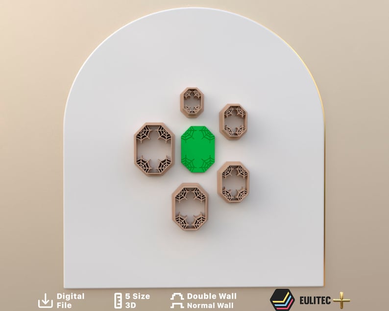 Octagon Spider Web Polymer Clay Cutter / Digital STL File / 5 Sizes / 2 ...