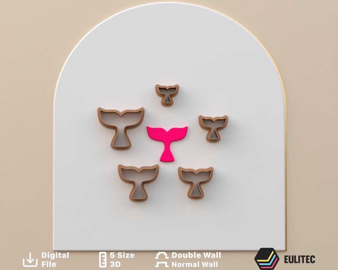 Polymer Clay Cutter 5 Sizes /fishtail/digital .STL File File for Use in ...