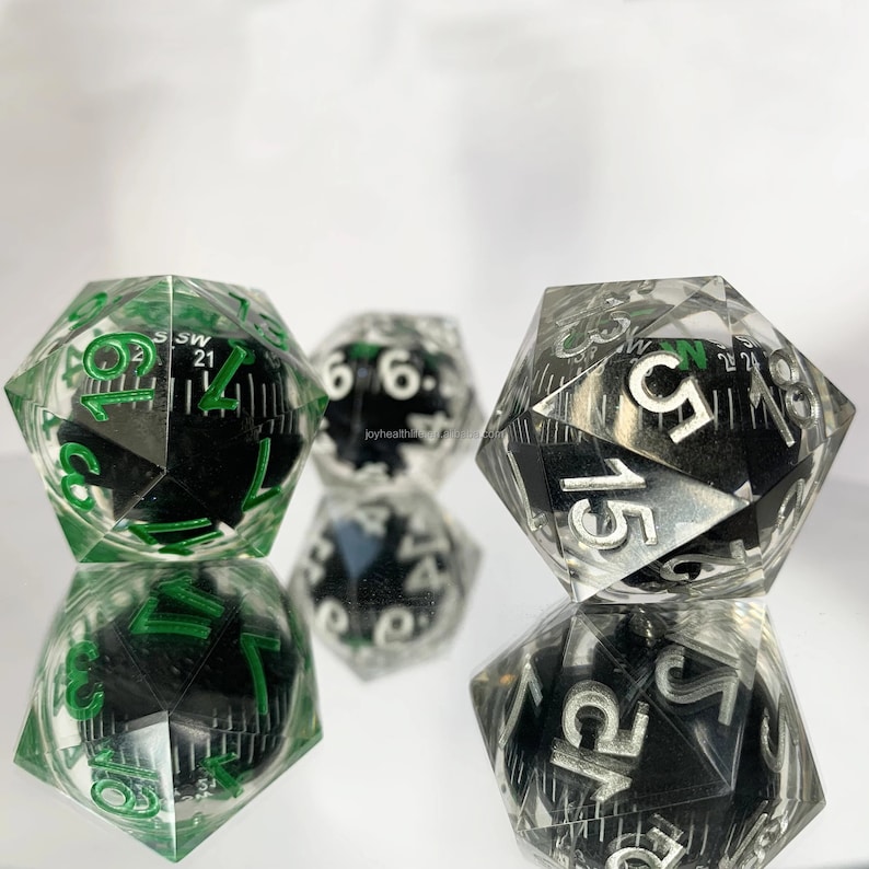 Large Sharp Edge D20 DND Polyhedral Dice - Compass Design Dungeons ...