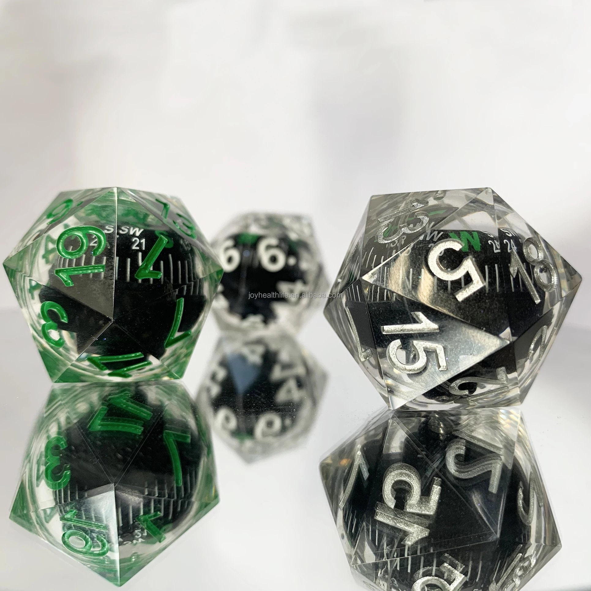 Large Sharp Edge D20 DND Polyhedral Dice - Compass Design Dungeons ...