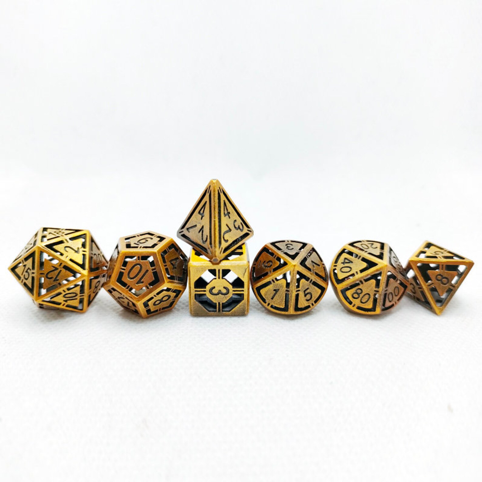 Luxury Metal Hollow DND Dice Set - Custom Metal Dungeons & Dragons Dice ...