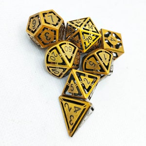 Luxury Metal Hollow DND Dice Set - Custom Metal Dungeons & Dragons Dice ...