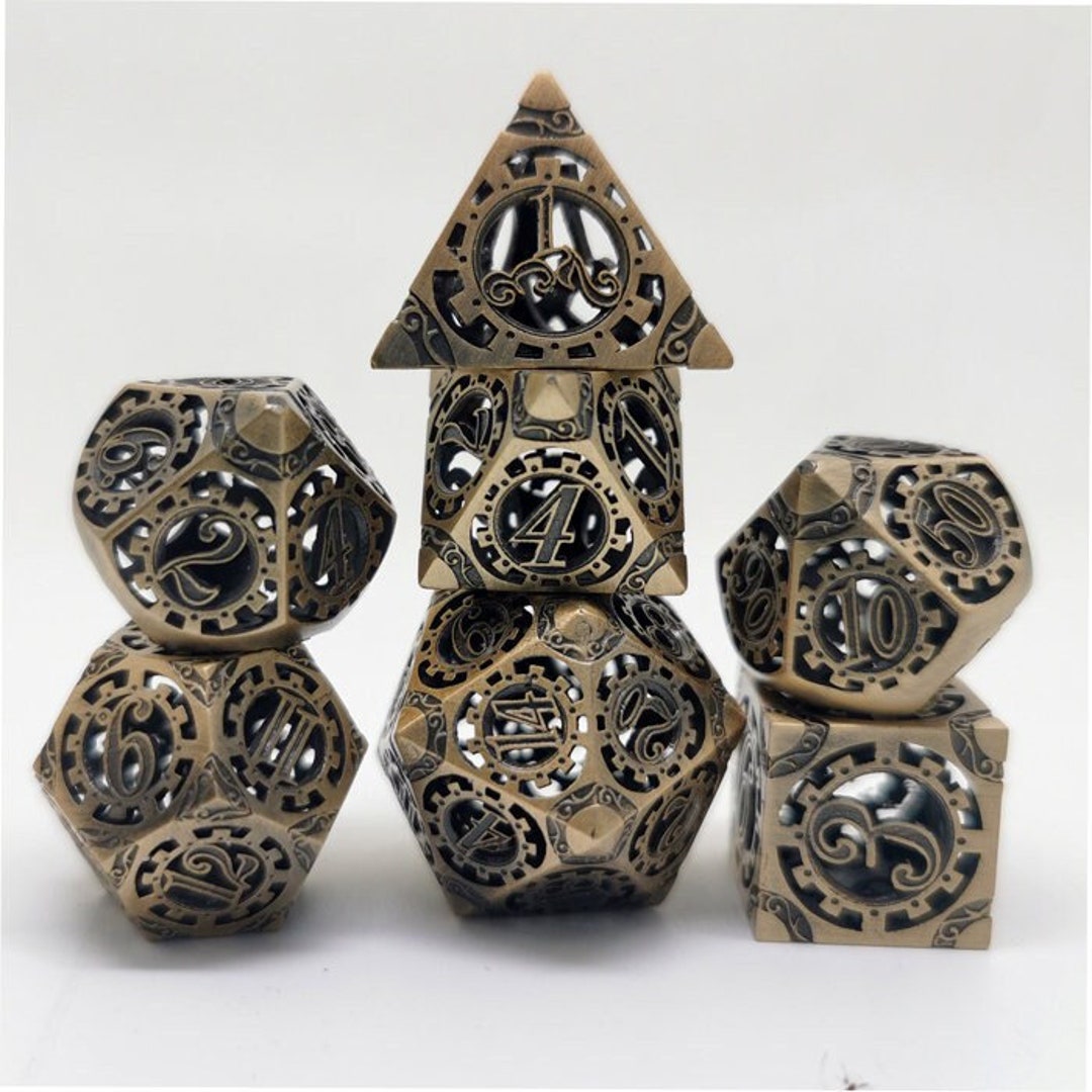 Luxury Metal Hollow DND Dice Set Custom Metal Dungeons & - Etsy