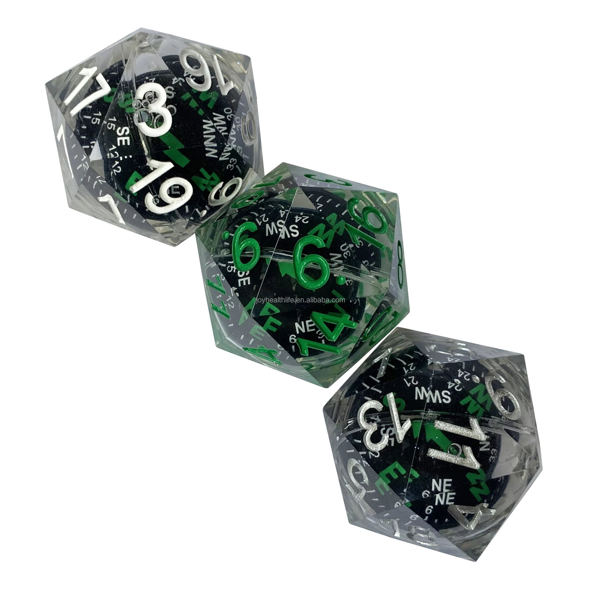 Large Sharp Edge D20 DND Polyhedral Dice - Compass Design Dungeons ...