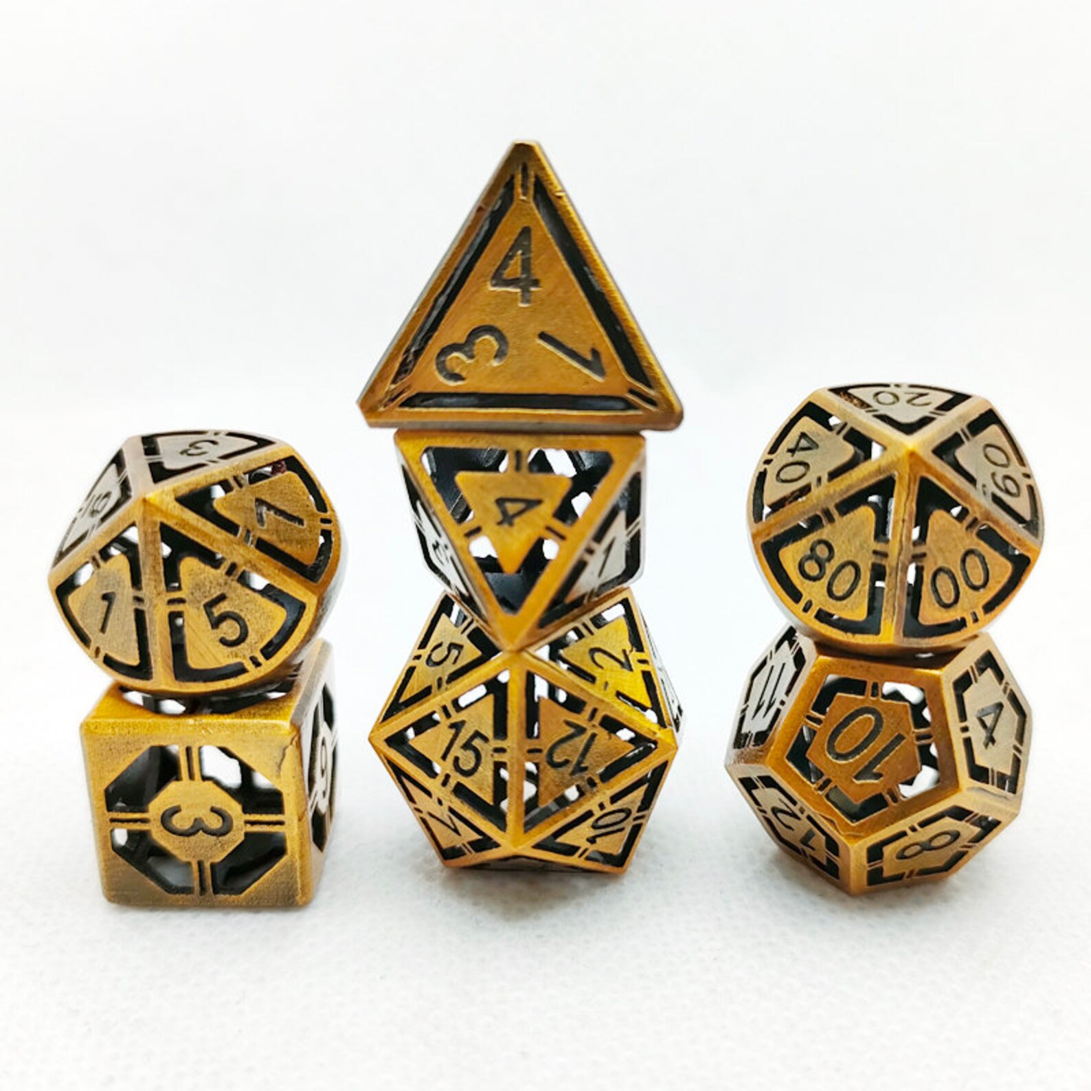 Luxury Metal Hollow DND Dice Set - Custom Metal Dungeons & Dragons Dice ...