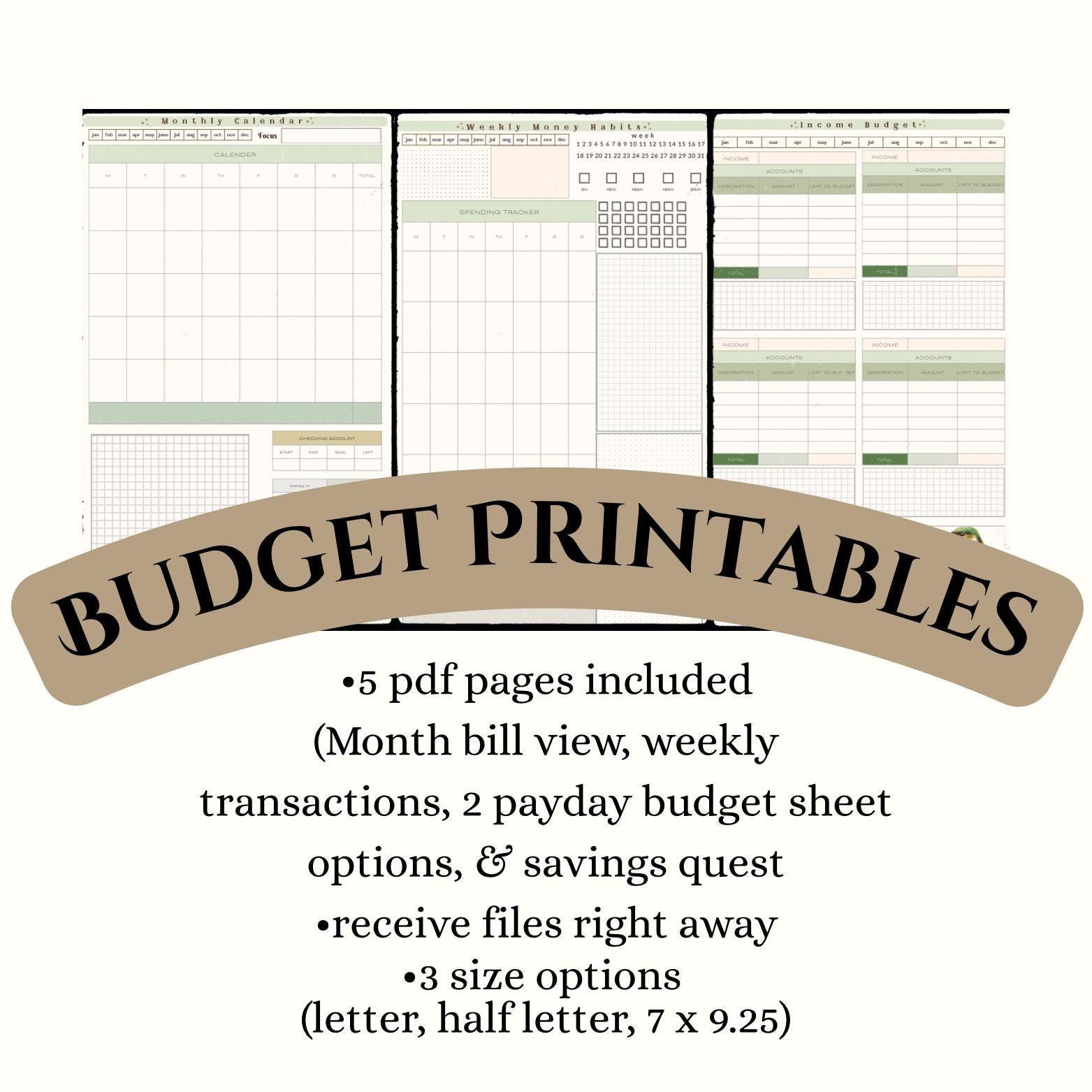 SIMPLE Budget Planner Printables - Etsy