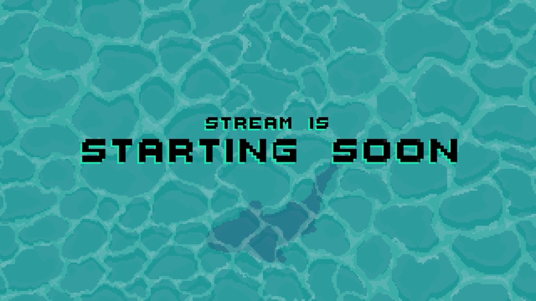 4 Pack Twitch Stream Overlay Screen, Clear Water Pixel Art Animation ...