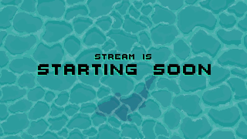 4 Pack Twitch Stream Overlay Screen, Clear Water Pixel Art Animation ...