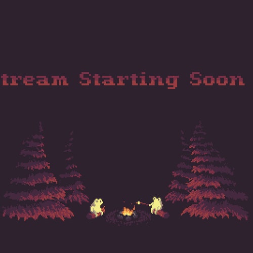 4 Pack Twitch Stream Overlay Screen Frogs on Logs Pixel Art - Etsy