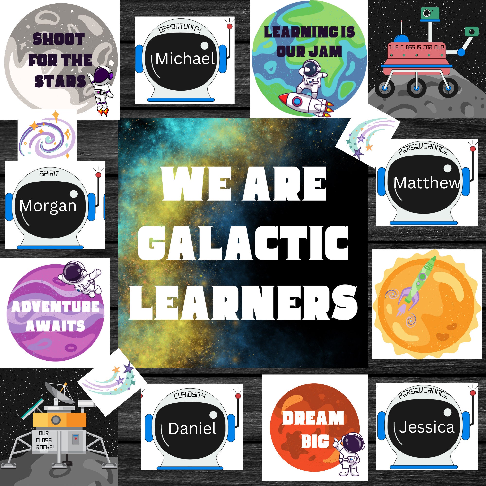 Galactic Learner Space Themed Bulletin Board Set Classroom - Etsy