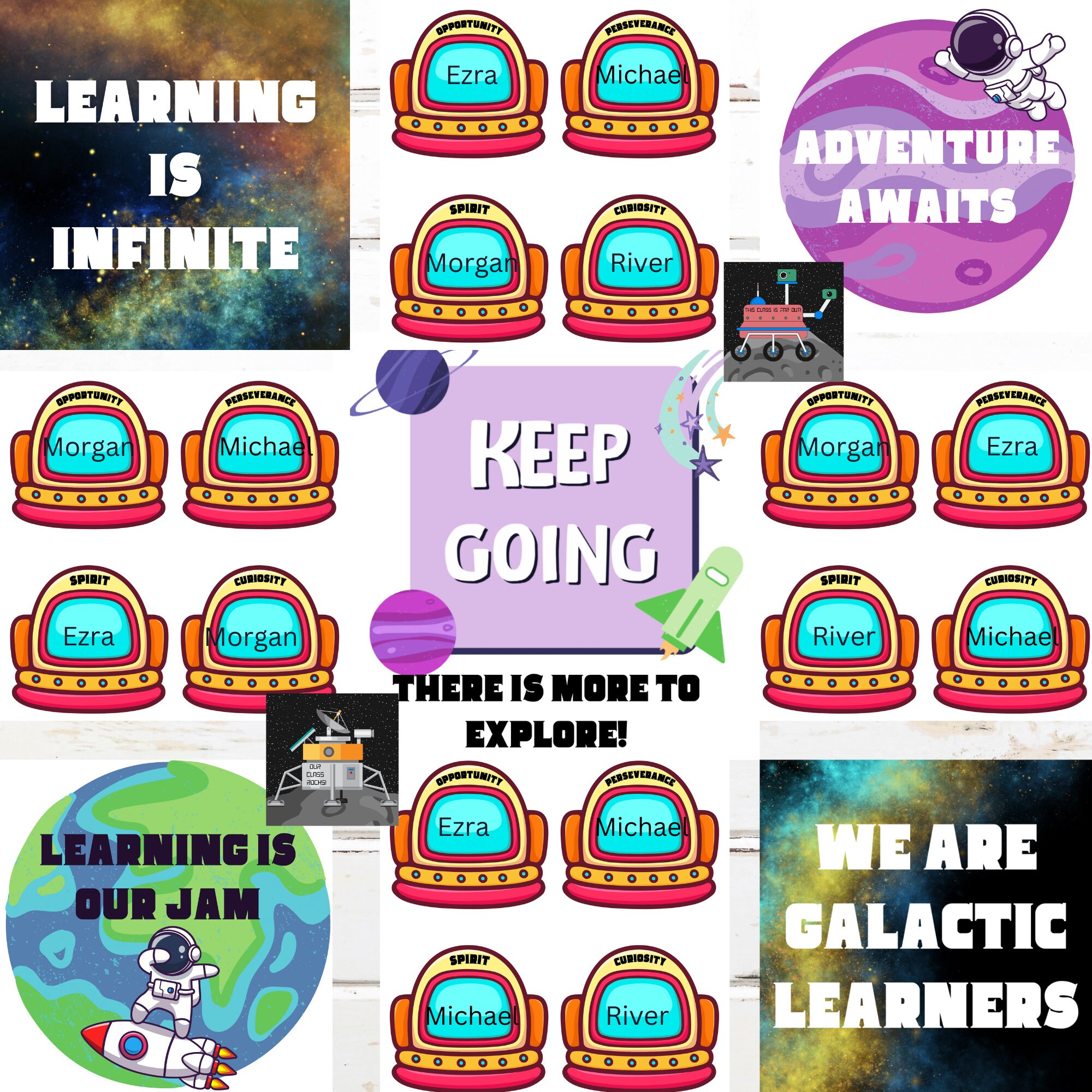 Galactic Learner Space Themed Bulletin Board Set Classroom - Etsy