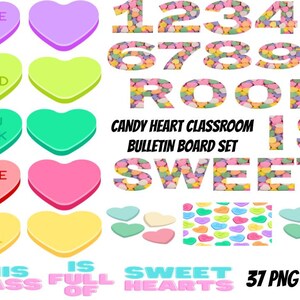 Candy Heart Bulletin Board Set, Digital Files, Classroom Decor - Etsy
