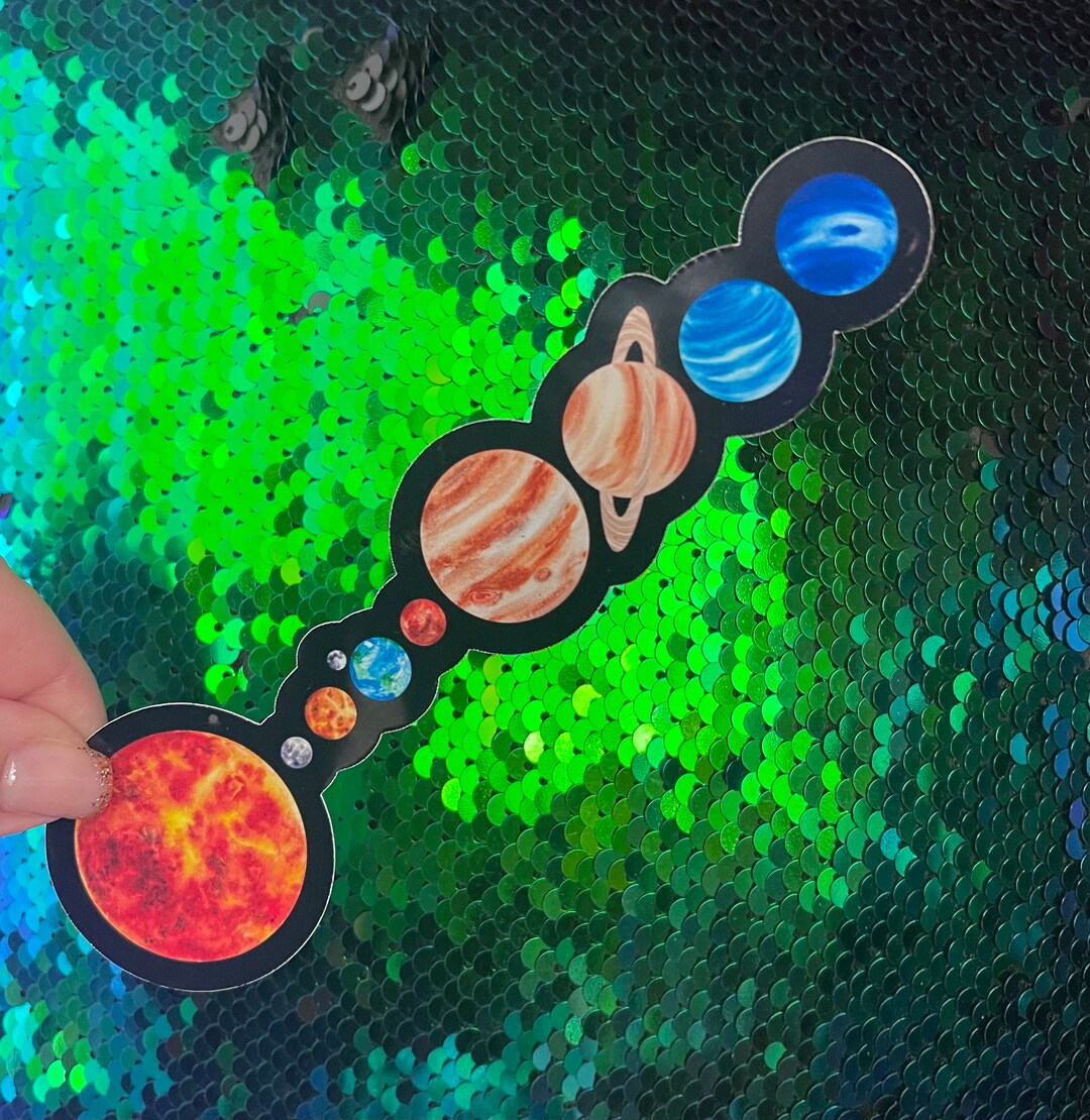 Solar System Sticker. Planets and Sun Laptop Sticker. Space Decal. - Etsy