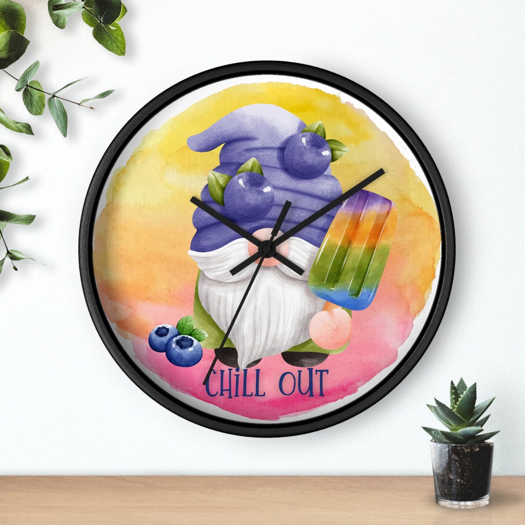 Chill Out Gnome Popsicle Wall Clock - Etsy