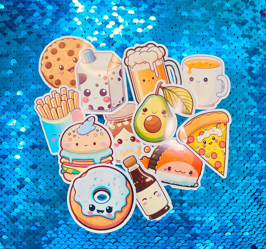 Cute Food Sticker Pack Kawaii Aesthetic Sticker Planner - Etsy