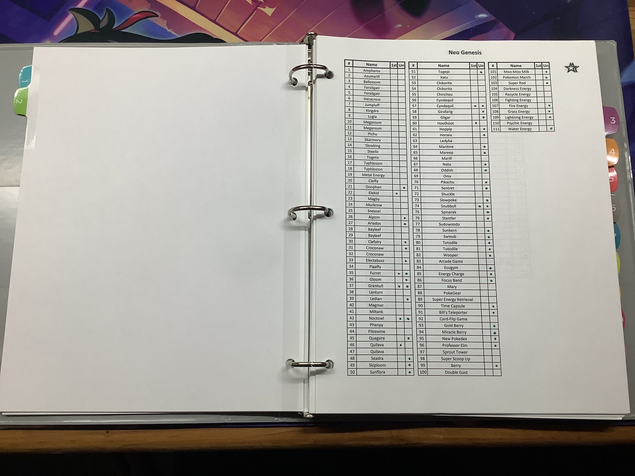 2nd Generation Pokemon Checklist - Digital Download - Etsy