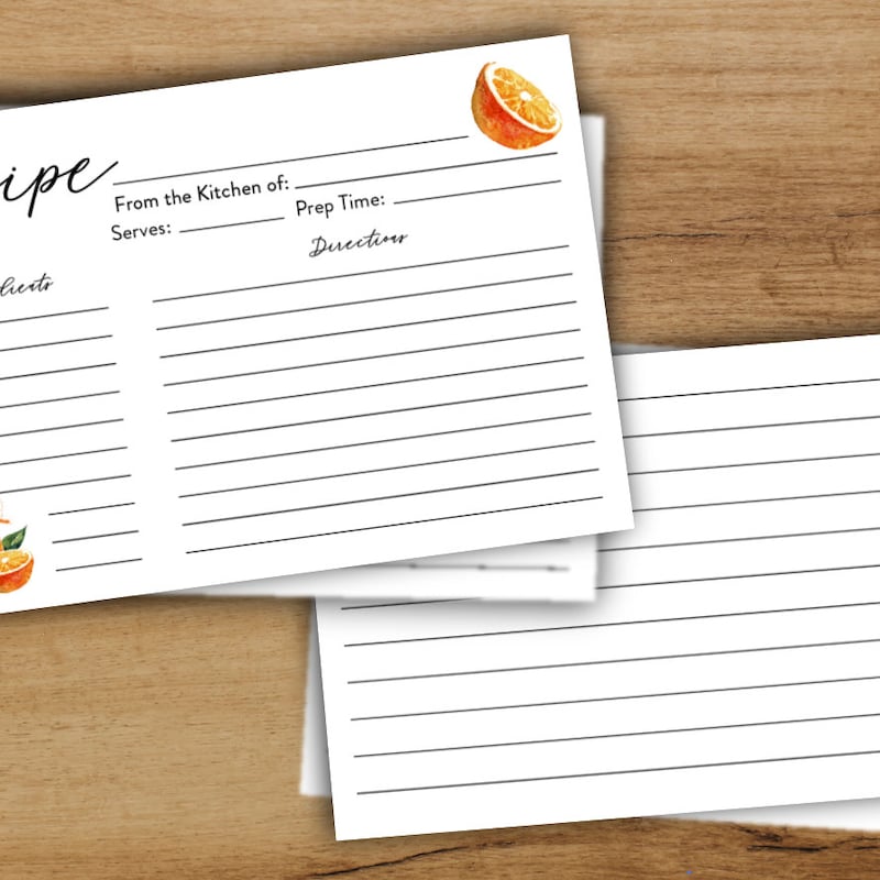 Blank Recipe Cards - Etsy