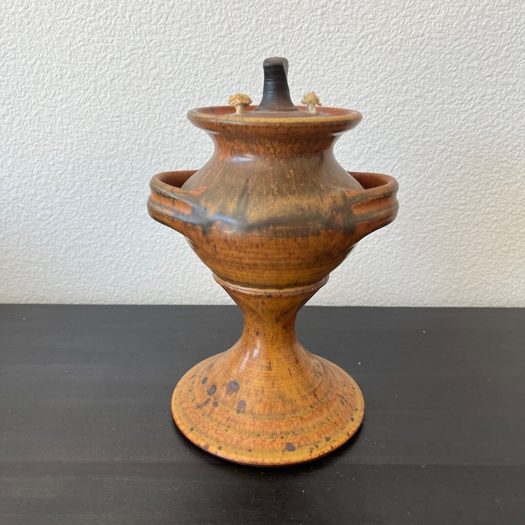 Studio Art Pottery Stoneware Oil Lamp Two Wicks 9 Vintage 1970s - Etsy