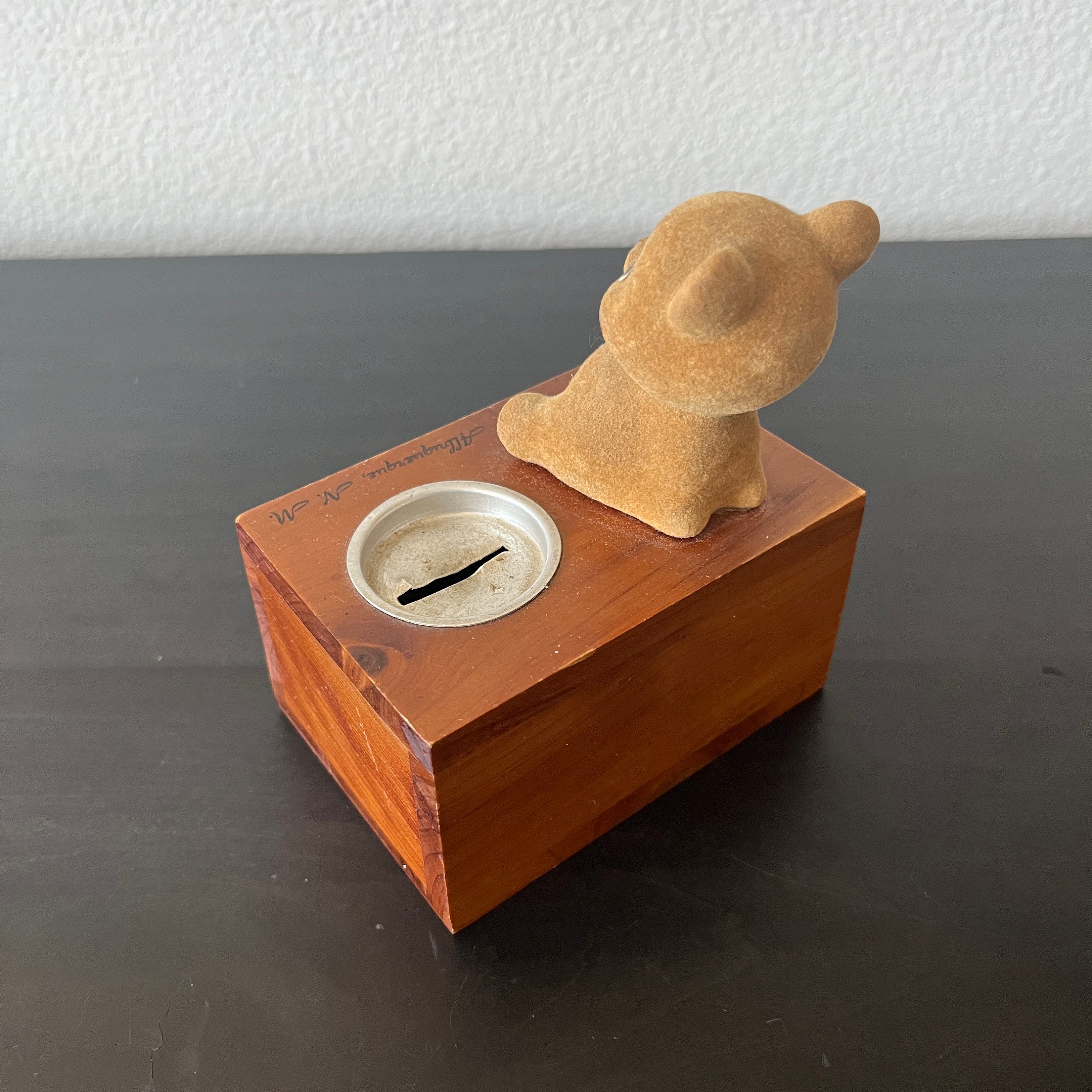 Flocked Teddy Bear Souvenir Bank // Albuquerque New Mexico // - Etsy