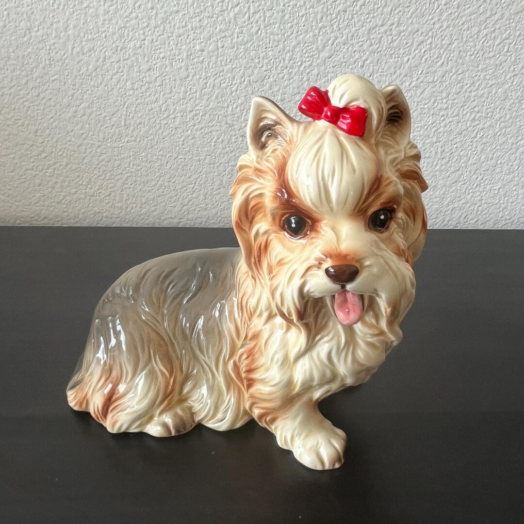 Vintage Norcrest Yorkshire Terrier Figurine // Handpainted Ceramic ...