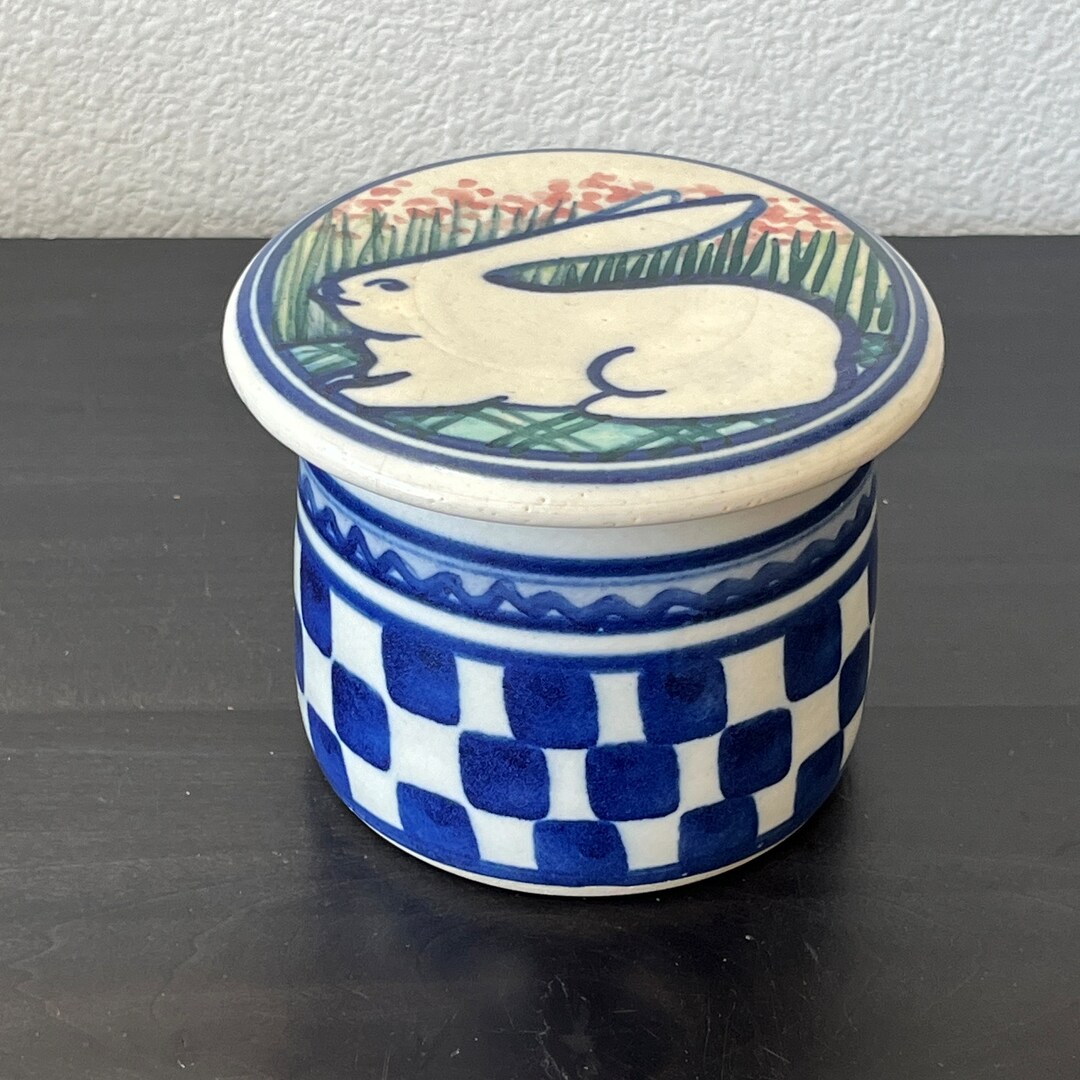 Vintage Debbie Dean Stoneware Butter Crock // French Butter Dish ...