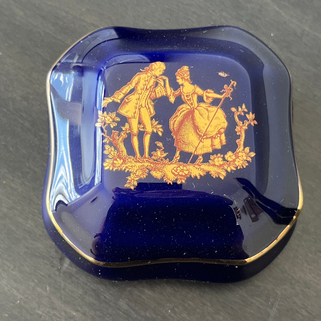 Cobalt Blue Porcelain Trinket Box // Veritable Bleu De Four Limoges ...