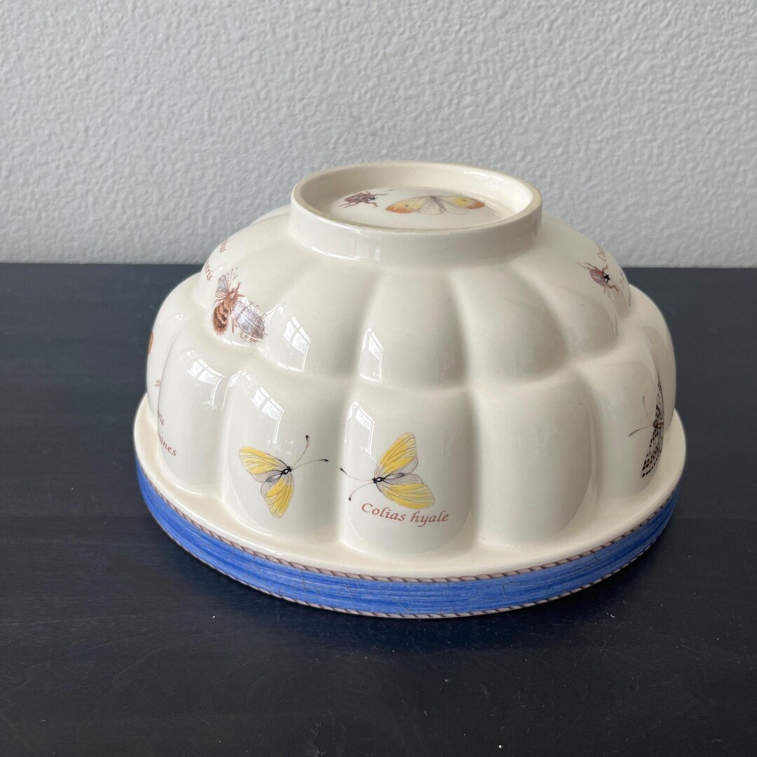 Vintage Wedgwood Sarah's Garden Jelly Mold // Butterfly and Insect ...