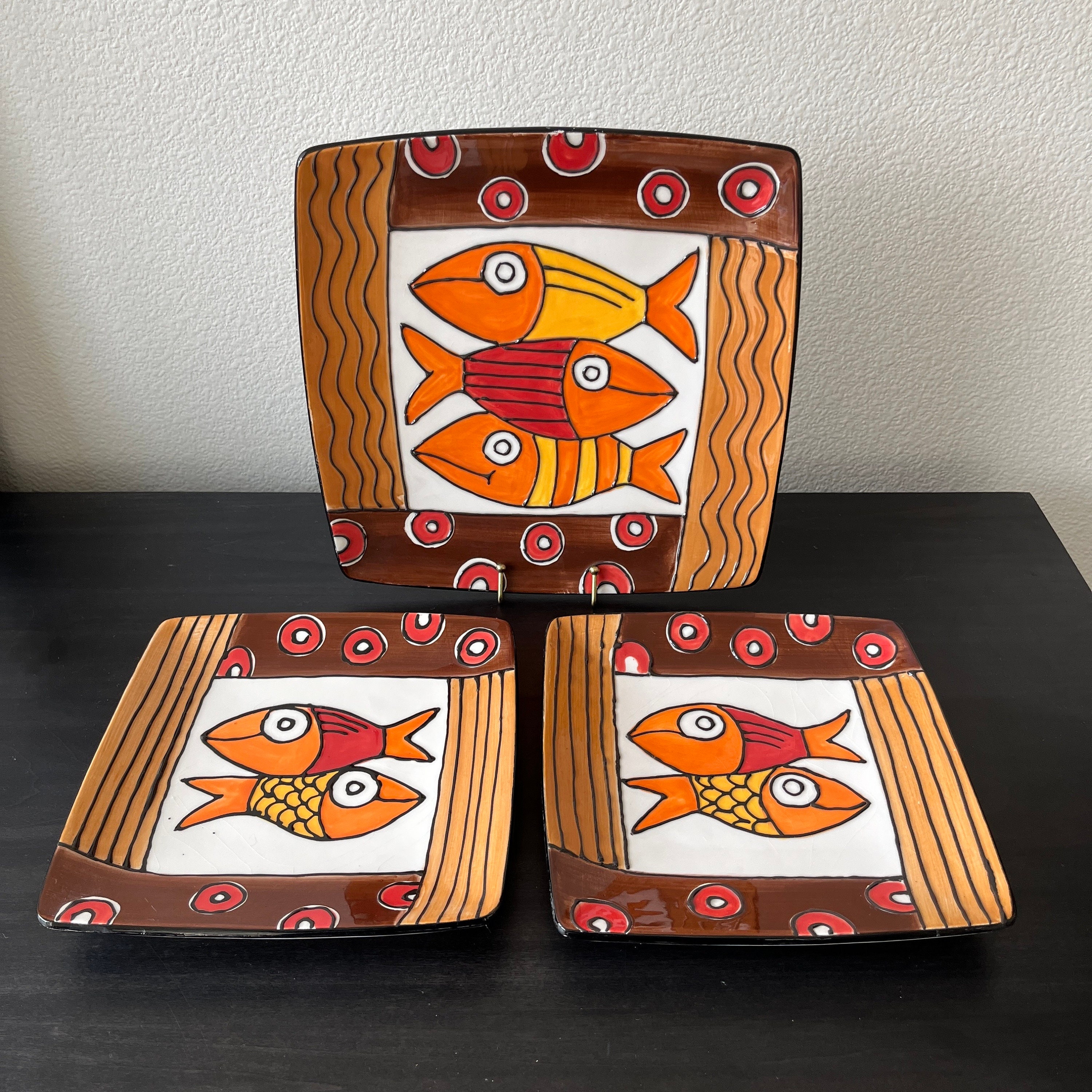 Vintage Studio Nova FISH CATCH Platter & Plates // Raised Design - Etsy