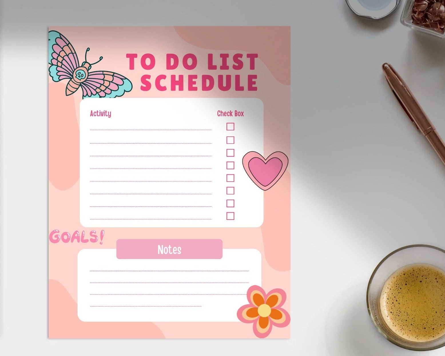 Groovy to Do List, Check List, PDF File, Printable, Digital Art - Etsy