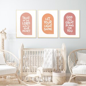 Kids Bible Verse Poster Bundle 6, Scripture Boho Wall Art, Church ...
