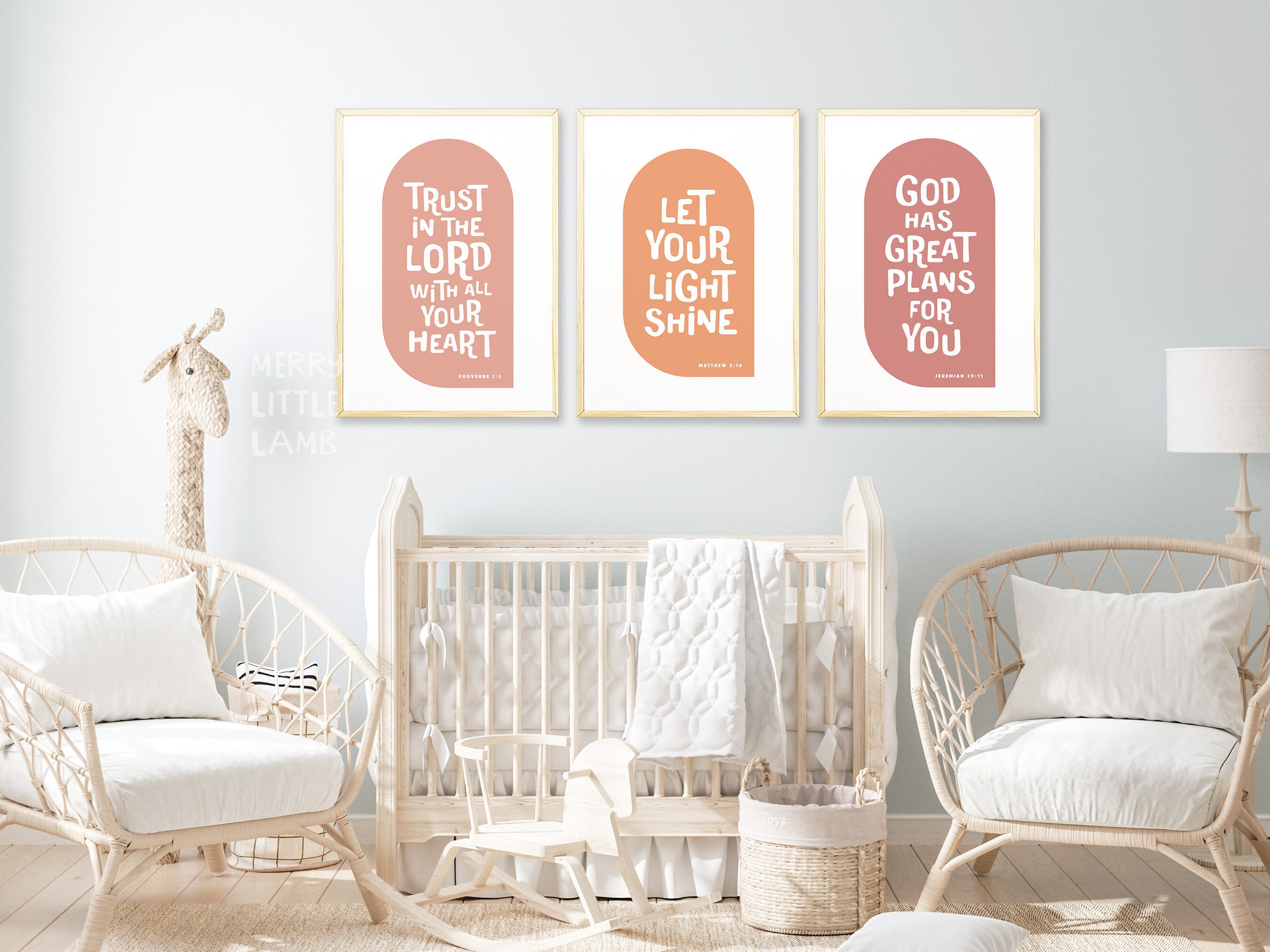 Kids Bible Verse Poster Bundle 6, Scripture Boho Wall Art, Church ...