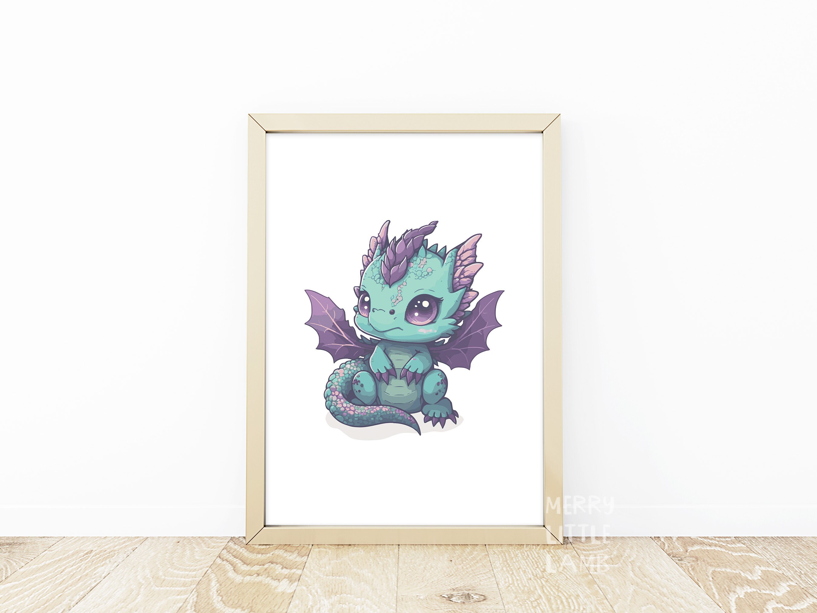 Cute Chibi Baby Dragon Friends 1 Printable Wall Art, Dragon Nursery ...