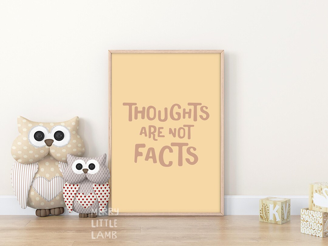 Thoughts Are Not Facts Poster Art Print, Calming Corner Classroom, Boho ...