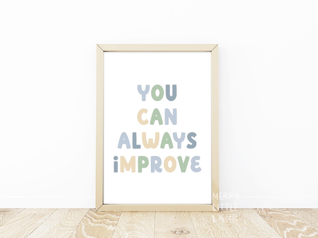 You Can Always Improve Classroom Poster, Positive Classroom Art, Growth ...