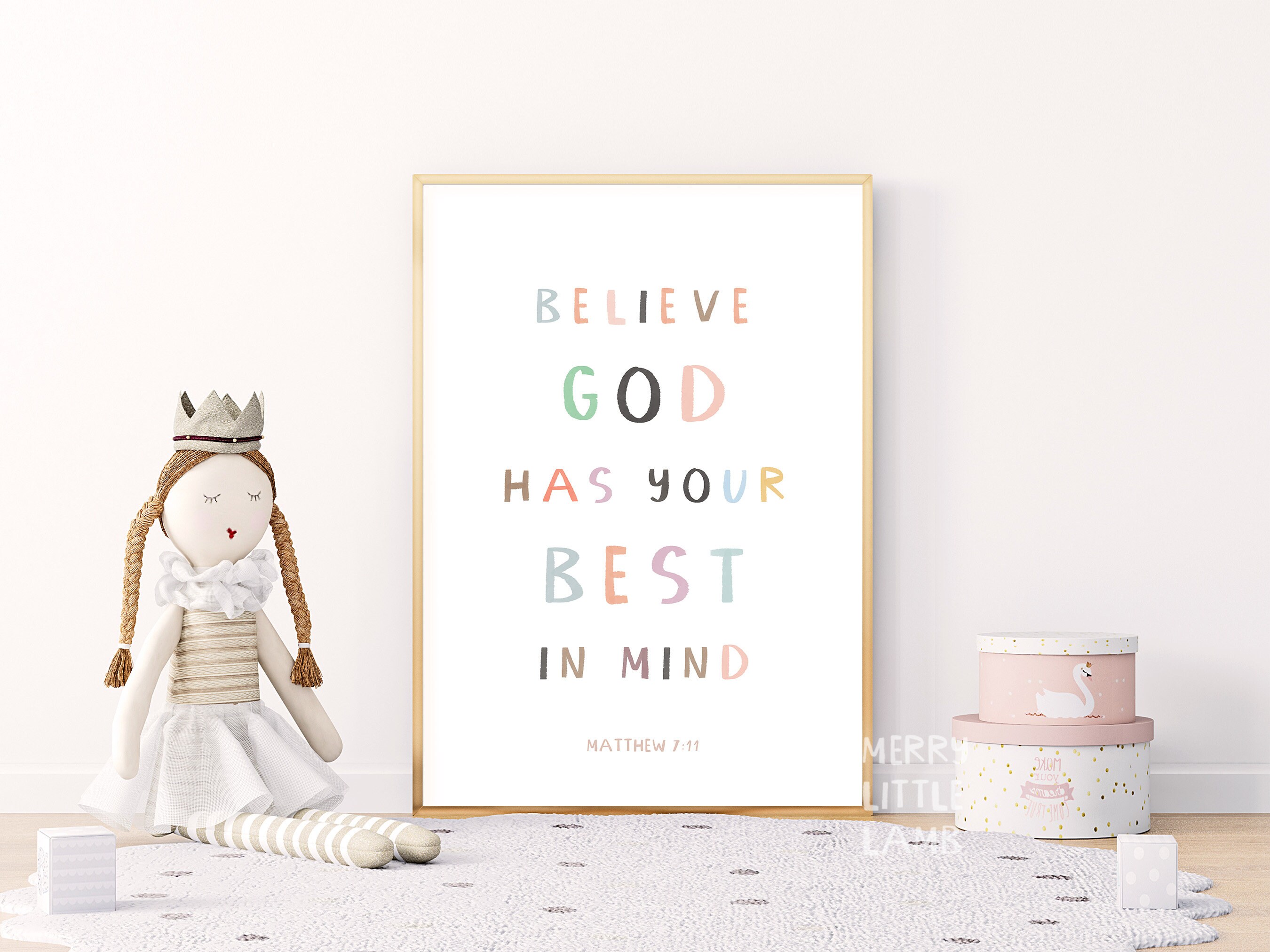 Kids Bible Verse Poster Bundle 2, Scripture Boho Wall Art, Church ...