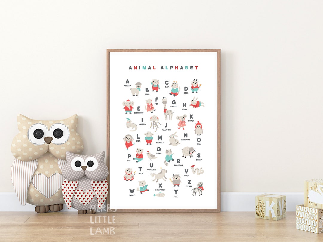 Cute Animal Alphabet Poster PRINTABLE Wall Art ABC Poster - Etsy