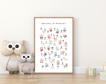 Animal Alphabet Poster, Kids Room Decor, PRINTABLE Wall Art, ABC Poster ...