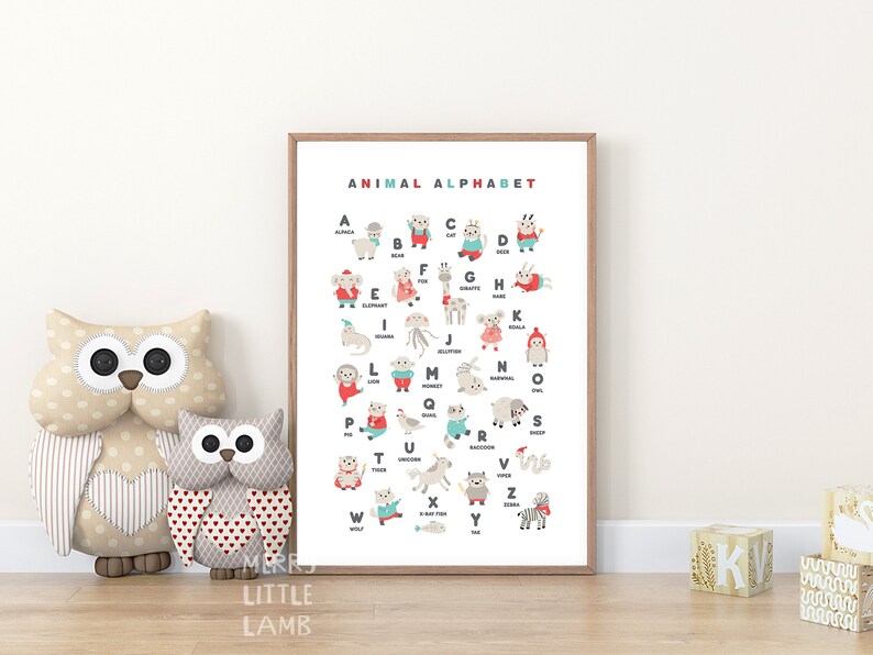 Cute Animal Alphabet Poster PRINTABLE Wall Art ABC Poster - Etsy