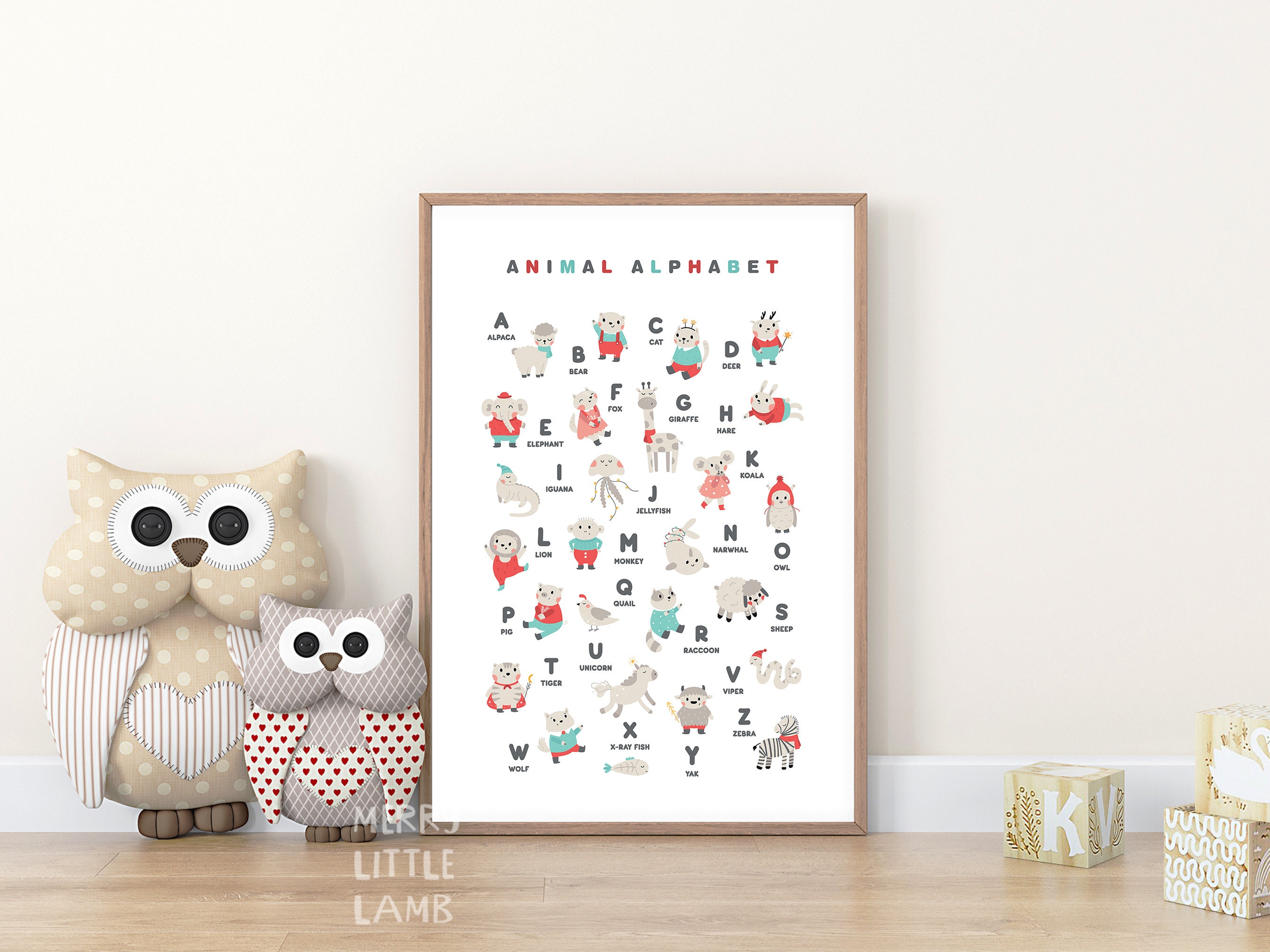 Cute Animal Alphabet Poster PRINTABLE Wall Art ABC Poster - Etsy