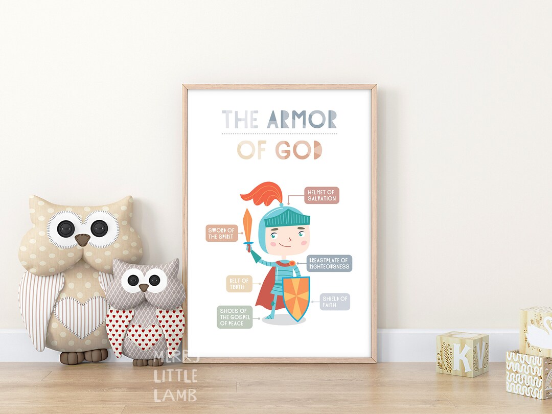 The Armor of God, Christian Education Printable, Kids Scripture Poster ...