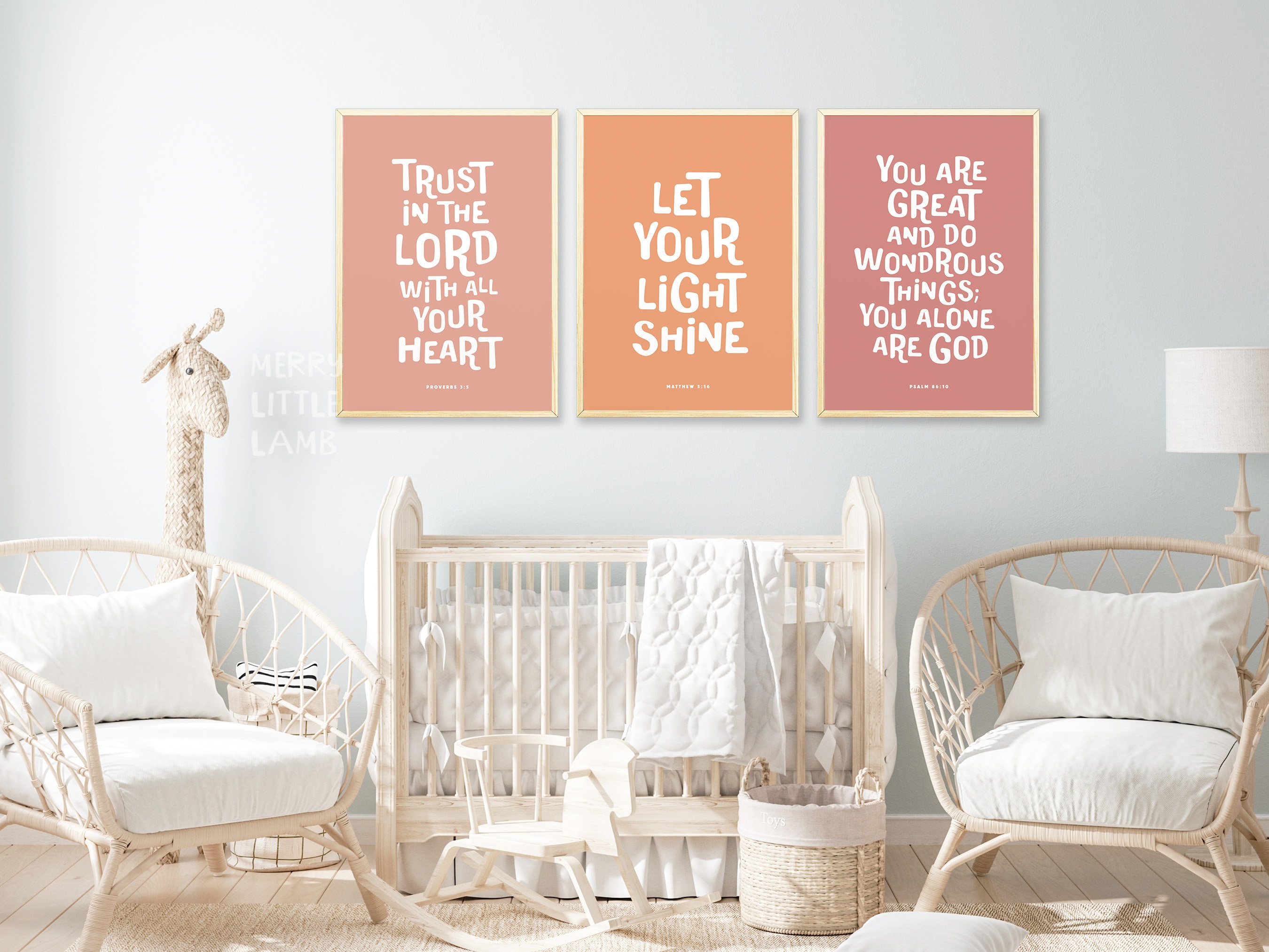 Kids Bible Verse Poster Bundle 10, Scripture Boho Wall Art, Church ...
