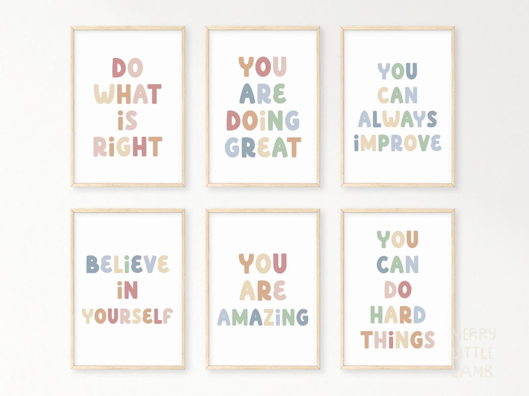Nursery Set of 6 Positive Posters_6, Classroom Decor Bundle, Daily ...