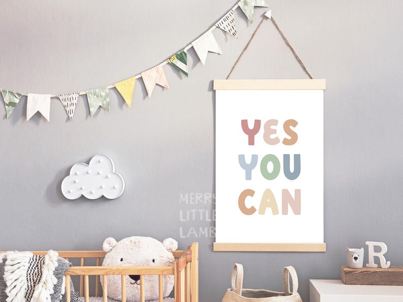 Yes You Can Classroom Poster, Positive Classroom Art, Growth Mindset ...