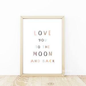 Love You to the Moon and Back Printable Wall Art Set, Space Nursery ...