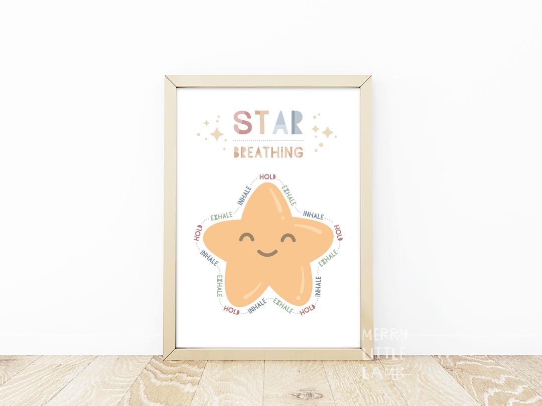 Star Breathing Technique Poster Art Print, Calming Corner Classroom ...